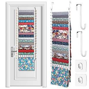 Anglechic Hanging Fabric Storage Organizer Over the Door 20-Shelf Fabric Organizer Wall Mount Fabric Display Sewing Quilting Fabric Collection with 4 Hooks for Folding and Storing Fabric(Standard)