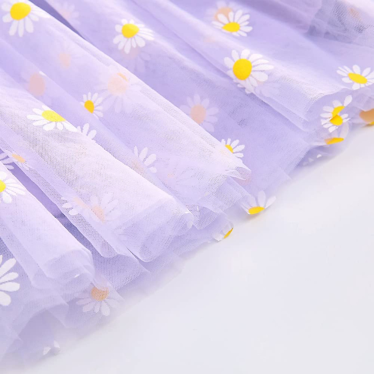 BGFKS Baby Girls Toddler Daisy Tutu Dress,Princess Party Dress with Soft Daisy Flower Headband.(Purple,12 Months)