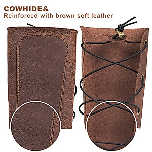 Perogen Archery Arm Guards ，Adjustable Leather armguard Protective for Adults Youth Bow Shooting Hunting Practice