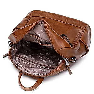 sqlp Leather Backpack Purse for Women Small Size Ladies Fashion Everyday Travel Shoulder Bags Student Bag Brown