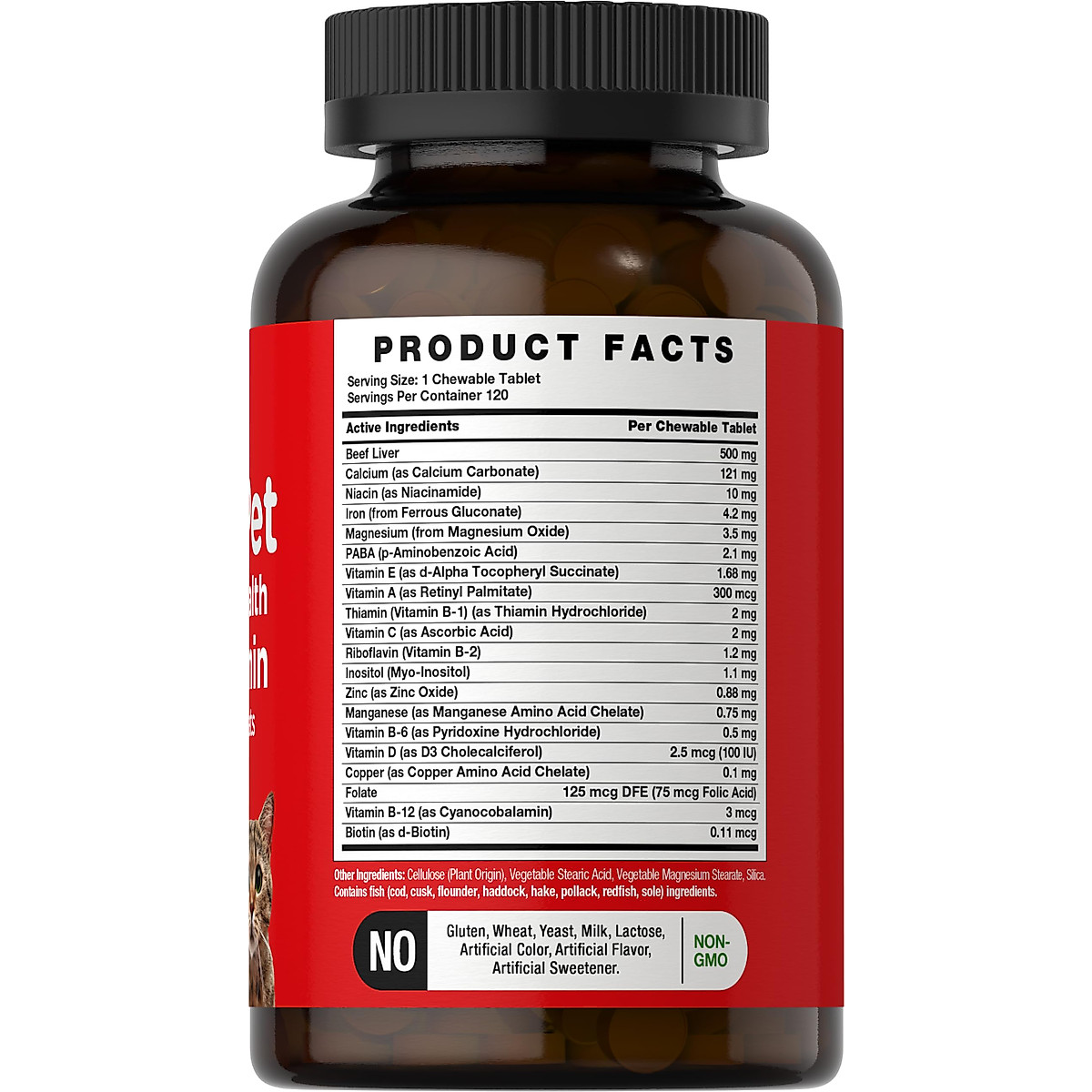 Horbäach Pet Multivitamins for Dogs & Cats | 120 Chewable Tablets | Health Support Supplement | Non-GMO, Gluten Free | by River & RULA