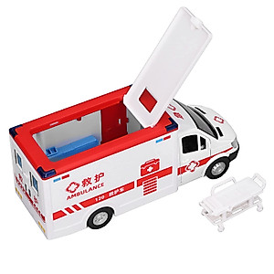 TYTOGE Ambulance Toy Car Alloy High Simulation Friction Powered Wheels Emergency Vehicle Toy with Light and Sound for Kids