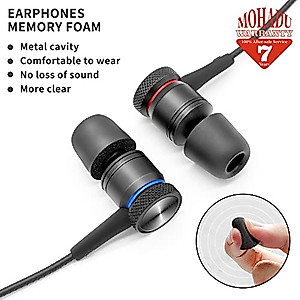 MOHADU Earphones Wired Earbuds with Microphone Wired in-Ear Headphones Magnetic Noise Canceling 3.5mm Earbuds for Xiaomi,Huawei,Samsung,LG etc Wired Earphones