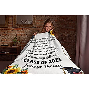 2023 Graduation Personalized Baby Blankets with Names Gift for Newborn,Custom Baby Girls Blanket Birthday Gift Baby Shower Swaddle Blanket
