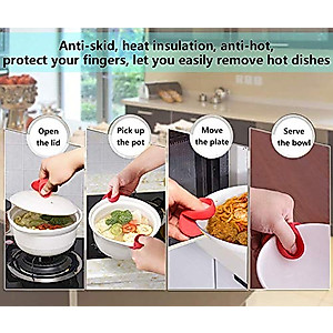 Silicone Pot Holders, YYP Silicone Heat Resistant Pot Holders, Oven Mini Mitts, Cooking Pinch Grips for Kitchen(No More Burning Your Fingers!)- Set of 3, Red