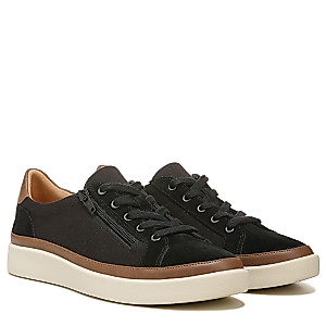 Vionic Women's Essence Mayra Suede Fashion Sneaker- Supportive Casual Shoes That Includes a Built-in Arch Support Black Suede 11 Wide