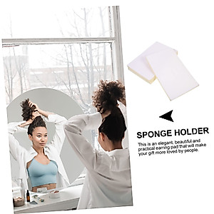 USHOBE 4pcs Box Jewelry Box Pad Ring Display Pad Jewelry Insert Pad Jewelry Dish Jewelry Tray Insert Foam Ring Holder Showcase Dsiplay Insert Ring Tray White Jewelry Rack Earrings Sponge