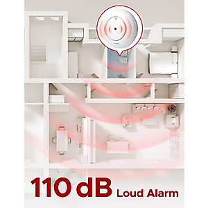 X-Sense Water Leak Detector, Water Sensor Alarm, Mini Water Detector Alarm with 110 dB Audio Alarm, Battery-Powered, Water Alarms for Basements, Sinks, Tanks, Pools, Model WS01