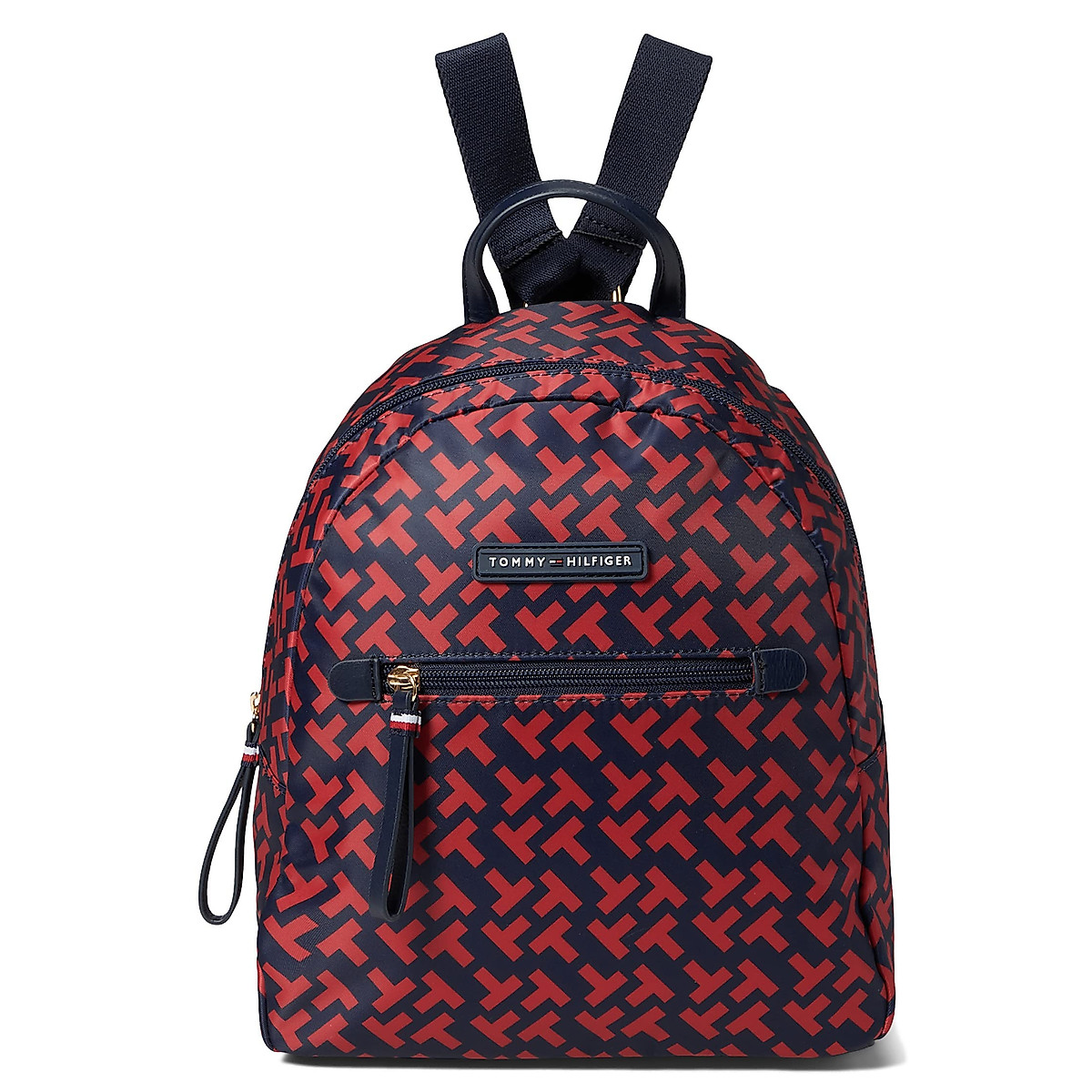 Tommy Hilfiger Jennifer II Small Backpack Bias Bicolor Print Nylon Navy/Red Multi One Size