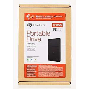 Seagate Portable 1TB External Hard Drive HDD – USB 3.0 for PC, Mac, PlayStation, & Xbox, 1-Year Rescue Service (STGX1000400) , Black