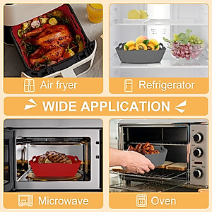 DUXAA 2 Pcs Air Fryer Silicone Liners, 8.5" Reusable Heat Resistant Liners, for 4 to 8 QT Air Fryer Inserts for Oven Microwave Accessories