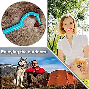 Tick Remover Tool for Dogs, Cats, and Humans - Painlessly Remove Ticks in Seconds - Set of 3 Tick Hooks, Including Storage Box