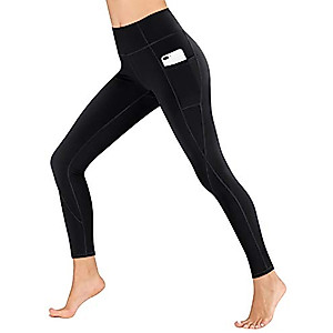 Heathyoga Women's Yoga Pants Leggings with Pockets for Women High Waist Yoga Pants with Pockets Workout Leggings Tights Black
