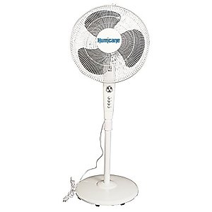 Hurricane Stand Fan - 16 Inch | Supreme Series |90 Degree Oscillation, 3 Speed Settings, Adjustable Height 41 Inches to 55 Inches - ETL Listed, White
