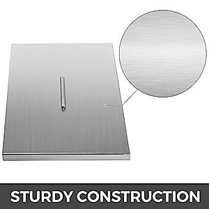 VBENLEM Fire Pit Lid 27 x 27 Inch 1.5mm Thick 430 Stainless Steel Fire Pit Burner Cover Square Fire Pit Lid for Drop-in Fire Pit Pan