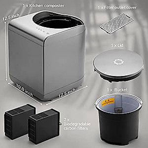 Airthereal Revive Electric Kitchen Composter, 2.5L Capacity with SHARKSDEN® Tri-Blade, Turn Food Waste and Scraps into Dry Compost Fertilizer for Plants