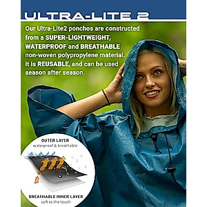 FROGG TOGGS Ultra-Lite2 Reusable Waterproof Breathable Poncho