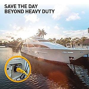 Marvine Cable Shore Power Cord Adapter 1.5FT Dogbone 125V 50 Amp NEMA SS1-50P Twist Lock to NEMA 5-15R 125V 15 Amp Female Household Appliance STW AWG10/3 Pigtail with LED Power Indicator