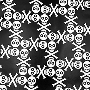 Yifely Black White Skull Shelf Liner Countertop Door Sticker Vinyl Drawer Covering Paper Protective Table-top Surface 17.7inch by 9.8 Feet