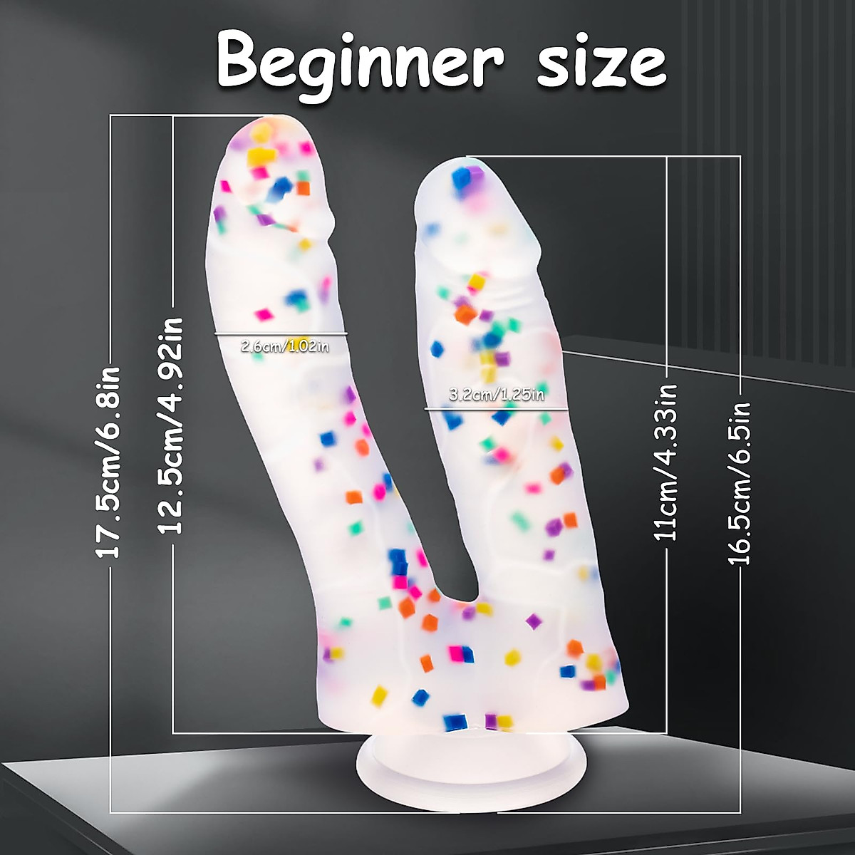 Realistic Double-Ended Dildo G-Spot Stimulation - 7 Inch Silicone Flexible Dildo with Flared Suction Cup for Hands-Free Play, with Curved Shaft for Vaginal Anal Orgasmic Adult Sex Toys for Women Men