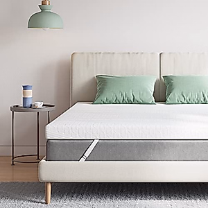 Novilla 4 Inch Memory Foam Mattress Topper, Medium Firm Mattress Topper Queen Size with Non-Slip Design, High Density Gel Mattress Topper for Cooling, Motion Isolation & Pressure Relieving Sleep