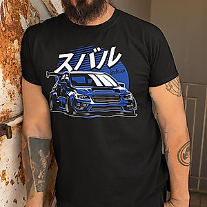 Subie Fifth Generation Blue T-Shirt | Adult Unisex Short Sleeve Shirts Gift for Car Lovers Automotive Enthusiasts (X-Large)