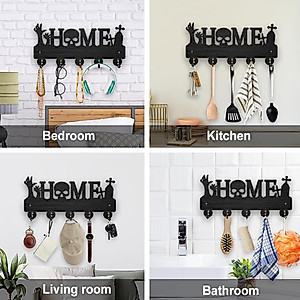 MAYJOYDIY Halloween Home Skeleton Hand Key Holder for Wall 11.8x5.7inch Wood Skull Grave Key Rack with 5 Alloy Hooks Key Rack Organizer for Gift Entryway Front Door Hallway Key Organizer