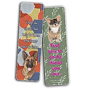 Creanoso Dog Lover Quotes Bookmarks (10 Sets x 6 Cards) – Daily Inspirational Card Set – Interesting Book Page Clippers – Great Gifts for Kids and Teens