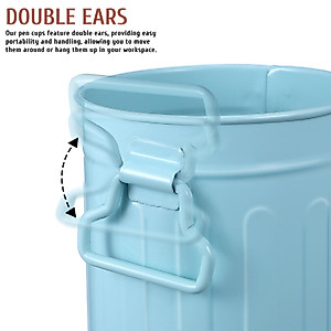 NUOBESTY 4pcs Mini Trash Can for Desk: Metal Wastebasket Tiny Waste Garbage Bin Color Pencil Holder Multifunctional Desk Organizer for Office Home