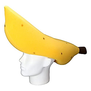 FOAM PARTY HATS: Banana Hat - Tropical Fruit Hat - Banana Party Hat - Handmade Food Hat - Food Art Hat - Banana Lover Gift Hat - Party Favors