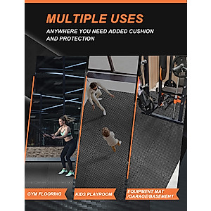 innhom 12 Tiles, 46 SQ. FT Gym Mat Exercise Mat Puzzle Foam Mats Gym Flooring Mat Interlocking Foam Mats with EVA Foam Floor Tiles for Gym Equipment Workout Mat, Black