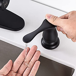 GAGALIFE Sink Soap Dispenser Matte Black, Built in Soap Dispenser with 13 OZ Bottle, Lotion Dispenser for Kitchen Sink, Refill from The Top