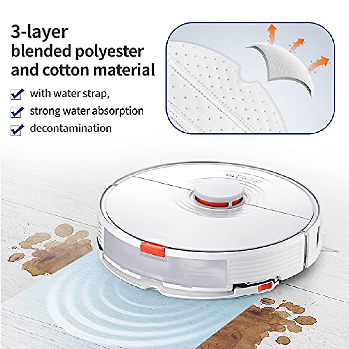 KEEPOW 20 Pack Disposable Mop Pads Fit for Roborock S7 S7+ Vacuum Cleaner