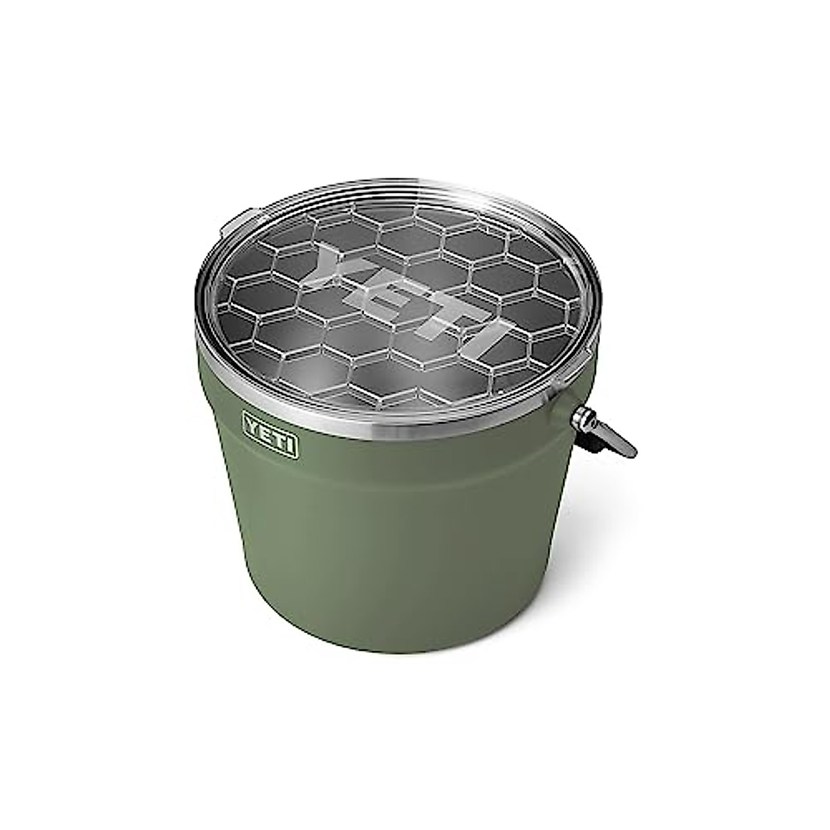 YETI Rambler Beverage Bucket, Double-Wall Vacuum Insulated Ice Bucket with Lid, Camp Green