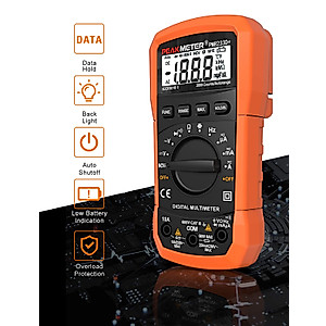 Auto-Ranging Digital Multimeter, AC/DC Amp Ohm Voltage Test Meter with Resistance, Continuity, Capacitance, Frequency and Diode Test; Multi Tester with Backlit Display, Data Hold and NCV