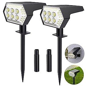 oditton Solar Light, Solar Spotlight, Solar Wall Light, Solar Garden Light, IP65 Waterproof, Self-Charging, 4 Bright Modes, Outdoor for Ardens, Courtyards, Fences, Path, Patio