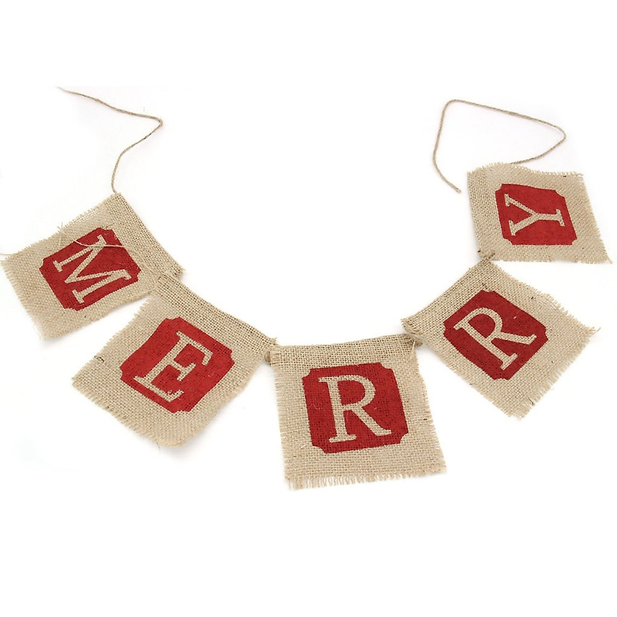 GOER MERRY CHRISTMAS Burlap Banners Garlands for Xmas Party Decoration Photo Prop (Classic)