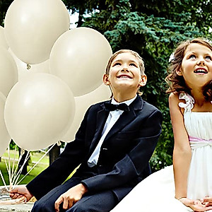 Sand White Balloons, 94 Pcs 18/12/10/5 Inch Nude White Balloons Different Sizes, White Cream Balloons Garland Arch Kit for Birthday Baby Shower Wedding Bridal Shower Party Decorations