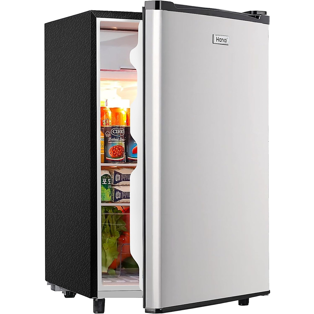 WANAI Mini Fridge With Inner Freezer 3.2 Cu.Ft Single Door Small Refrigerator Energy-efficient, Low Noise, Mini Fridge For Bedroom Dorm and Office Silver