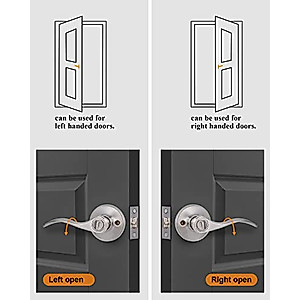 Keyed Alike Front Door Lever Lockset with Single Cylinder Deadbolt Combination Set, Exterior Door Knob with Lock and Deadbolt, Satin Nickel Finished, 2Sets