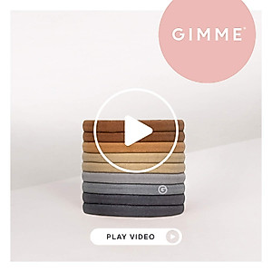 Gimme Beauty - Fine Hair Ties - No Damage Hair Bands - Neutral - Seamless Microfiber Elastics - Hair Accessories With All Day Hold - No Snagging, Dents, or Breakage Hair Tie Pack (9 count)