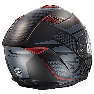 Indian Motorcycle Full Face Modular Helmet With Flip Up Dual Sunvisor for Adults, Matte Black, Bluetooth Compatible, Quick Release Strap, DOT Approved Helmet, for Men and Women