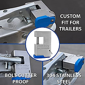 PACLOCK's TL88S Coupler Lock, Buy American Act Compliant, 304 Stainless Steel, High Security 6-Pin Cylinder, One Lock Keyed to #26547 w/ 2 Keys, Hidden Shackle