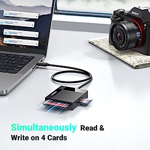 UGREEN USB C SD Card Reader 4-in-1 Memory Card Adapter External SD Micro SD MS CF Compact Flash Camera Card Reader Compatible with iPhone 15, Trail Camera, Game Camera, MacBook, iPad