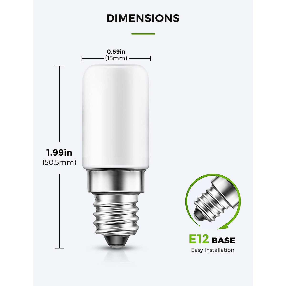 LOHAS LED C7 S6 Night Light Bulb, 15 Watt Light Bulbs Equivalent(1.5W), Mini LED Bulb Candelabra E12 Base, Soft/Warm White 3000K LED, Small Light for Bedroom Salt Lamp(6 PACK)