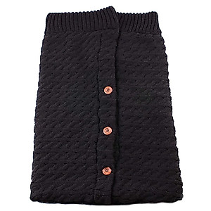 Jktown Newborn Baby Swaddle Blanket Fleece Stroller Wrap Nap Blanket Plus Velvet,Baby Kids Toddler Thick Knit Soft Warm Blanket Swaddle Sleeping Bag Stroller Sack (Black), 27.56 x 15.75 in