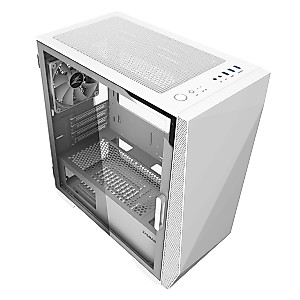 Zalman Z1 Iceberg mATX Gaming PC Case - 3 x 120mm Fans Preinstalled - Swing Door Tempered Glass Side Panel - 2 x USB 3.0 - Micro ATX, Mini-ITX, White