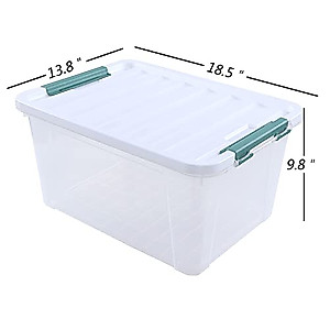 Xyskin 6-Pack 35 Quart Plastic Storage Boxes, Latching Storage Bin Totes, Clear