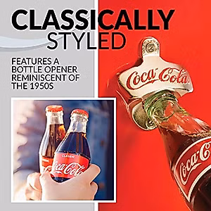 Nostalgia Coca-Cola CRF32CK 3.2 Cu. Ft. Refrigerator With Freezer Adjustable Temperature Cools as low as 32 Degrees, Bottle Opener, Ice Cube Tray, Scraper Included, Red