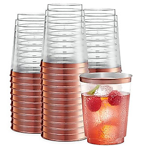 PLASTICPRO Disposable Plastic Tumblers (Rose Gold, 100)